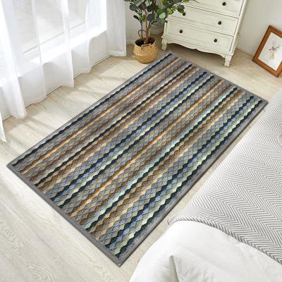 China Polypropylene Striped Bathroom Mat Non Slip Floor Runner 37*57cm for sale