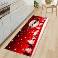 China Waterproof Polyester Santa Claus Kitchen Floor Mat 60x90cm Long Strip Carpet for Sofa Area for sale