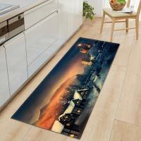 China Waterproof Polyester Santa Claus Kitchen Floor Mat 60x90cm Long Strip Carpet for Sofa Area for sale