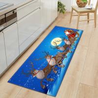 China Christmas Deer Anti Fatigue Kitchen Mat Long Strip 40x120cm Polyester Floor Mat for sale
