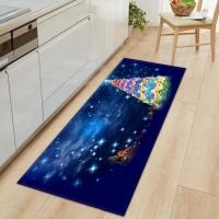 China Christmas Deer Anti Fatigue Kitchen Mat Long Strip 40x120cm Polyester Floor Mat for sale