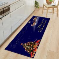 China Christmas Deer Anti Fatigue Kitchen Mat Long Strip 40x120cm Polyester Floor Mat for sale
