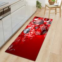 China Red Bells Christmas Kitchen Standing Mat Non-Slip Polyester Floor Carpet 40x120cm for sale