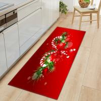 China Red Bells Christmas Kitchen Standing Mat Non-Slip Polyester Floor Carpet 40x120cm for sale