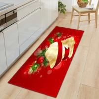 China Red Bells Christmas Kitchen Standing Mat Non-Slip Polyester Floor Carpet 40x120cm for sale