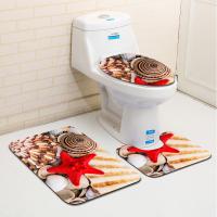 China 3 Piece U Shaped Stone Print Toilet Mat Set 45x75cm 50x80cm Polyester Bathroom Rug for sale
