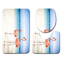 China 3 Piece U Shaped Stone Print Toilet Mat Set 45x75cm 50x80cm Polyester Bathroom Rug for sale