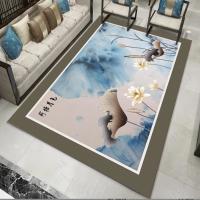 China New Chinese Style Washable Polyester Carpet 200x300cm Rectangle Living Room Floor Mat for sale