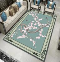 China New Chinese Style Washable Polyester Carpet 200x300cm Rectangle Living Room Floor Mat for sale