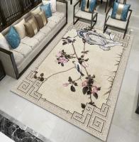 China New Chinese Style Washable Polyester Carpet 200x300cm Rectangle Living Room Floor Mat for sale