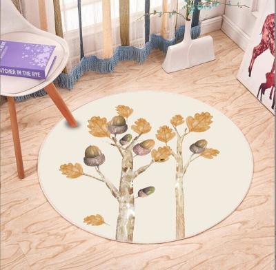 China Polyester Circular Bedroom Carpet 120cm North European Style Living Room Floor Rug for sale