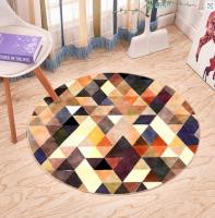 China Polyester Circular Bedroom Carpet 120cm North European Style Living Room Floor Rug for sale