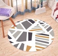 China Polyester Circular Bedroom Carpet 120cm North European Style Living Room Floor Rug for sale