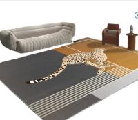 China Polyester Rectangle Folding Floor Carpet 120x160 cm Morocco North European Light Luxury Bedroom Rug for sale