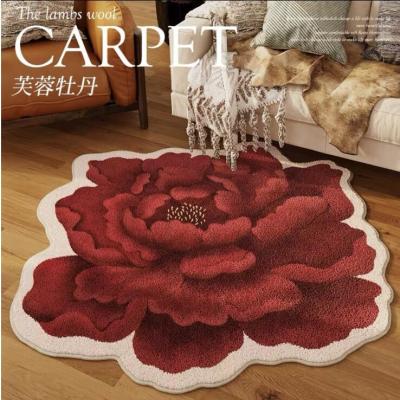 China Custom Polyester Fiber Flower Carpet 60x60cm to 200x200cm Living Room Bedroom Floor Mat for sale