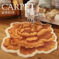 China Custom Polyester Fiber Flower Carpet 60x60cm to 200x200cm Living Room Bedroom Floor Mat for sale