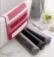 China Polyester Fiber Flocking Carpet Bath Mat 40x60cm Non Slip Absorbent Bathroom Floor Mat for sale