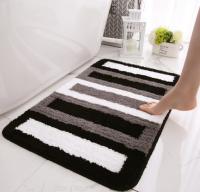China Polyester Fiber Flocking Carpet Bath Mat 40x60cm Non Slip Absorbent Bathroom Floor Mat for sale