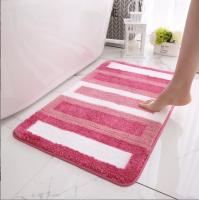China Polyester Fiber Flocking Carpet Bath Mat 40x60cm Non Slip Absorbent Bathroom Floor Mat for sale