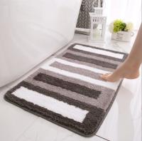 China Polyester Fiber Flocking Carpet Bath Mat 40x60cm Non Slip Absorbent Bathroom Floor Mat for sale