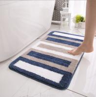 China Polyester Fiber Flocking Carpet Bath Mat 40x60cm Non Slip Absorbent Bathroom Floor Mat for sale