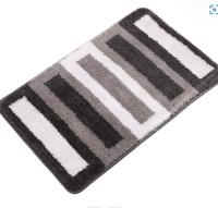 China Polyester Fiber Flocking Carpet Bath Mat 40x60cm Non Slip Absorbent Bathroom Floor Mat for sale