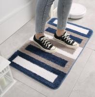 China Polyester Fiber Flocking Carpet Bath Mat 40x60cm Non Slip Absorbent Bathroom Floor Mat for sale