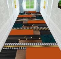China Custom Polyester Fiber Corridor Coil Carpet 0.6m-2m Width for Hotel Entry Commercial Floor Mat for sale