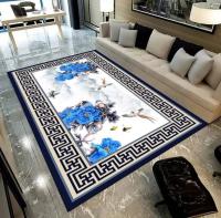 China Customizable Polyester Fiber Carpet 80x120cm Machine Washable Living Room Bedroom Rug for sale