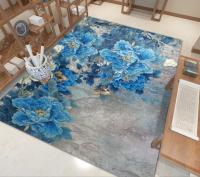 China Customizable Polyester Fiber Carpet 80x120cm Machine Washable Living Room Bedroom Rug for sale