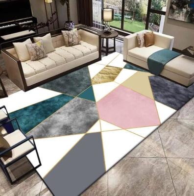 China Rectangle Polyester Fiber Living Room Carpet 80x120cm Machine Washable Bedroom Floor Rug for sale