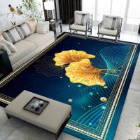China Rectangle Polyester Fiber Living Room Carpet 80x120cm Machine Washable Bedroom Floor Rug for sale