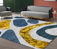 China Rectangle Polyester Fiber Living Room Carpet 80x120cm Machine Washable Bedroom Floor Rug for sale