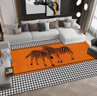 China Rectangle Polyester Fiber Living Room Carpet 80x120cm Machine Washable Bedroom Floor Rug for sale