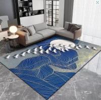 China Customizable Polyester Fiber Living Room Carpet 80x120cm Light Luxury Floor Rug for sale