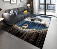 China Customizable Polyester Fiber Living Room Carpet 80x120cm Light Luxury Floor Rug for sale