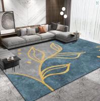 China Customizable Polyester Fiber Living Room Carpet 80x120cm Light Luxury Floor Rug for sale