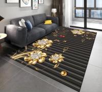 China Customizable Polyester Fiber Living Room Carpet 80x120cm Light Luxury Floor Rug for sale