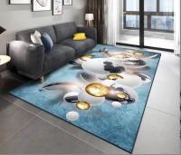 China Customizable Polyester Fiber Living Room Carpet 80x120cm Light Luxury Floor Rug for sale