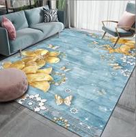 China Customizable Polyester Fiber Living Room Carpet 80x120cm Light Luxury Floor Rug for sale