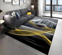 China Customizable Polyester Fiber Living Room Carpet 80x120cm Light Luxury Floor Rug for sale