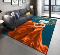 China Customizable Polyester Fiber Living Room Carpet 80x120cm Light Luxury Floor Rug for sale