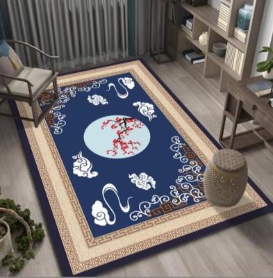 China Chinese Style Polyester Fiber Living Room Floor Carpet 80x120 cm Custom Size for sale