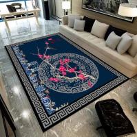 China Chinese Style Polyester Fiber Living Room Floor Carpet 80x120 cm Custom Size for sale