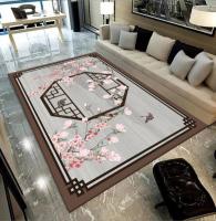China Chinese Style Polyester Fiber Living Room Floor Carpet 80x120 cm Custom Size for sale