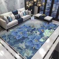 China Chinese Style Polyester Fiber Living Room Floor Carpet 80x120 cm Custom Size for sale