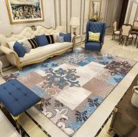China Polyester Fiber Machine Woven Living Room Floor Carpet 80x120cm Custom Size for sale