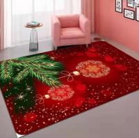 China Customizable Polyester Fiber Christmas Carpet 80x120cm Living Room Floor Mat for sale