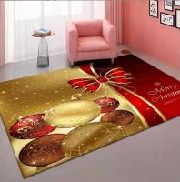 China Customizable Polyester Fiber Christmas Carpet 80x120cm Living Room Floor Mat for sale
