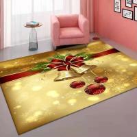 China Customizable Polyester Fiber Christmas Carpet 80x120cm Living Room Floor Mat for sale